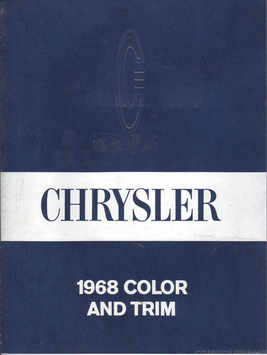 The 1970 Hamtramck Registry - 1968 Chrysler Color & Trim Book
