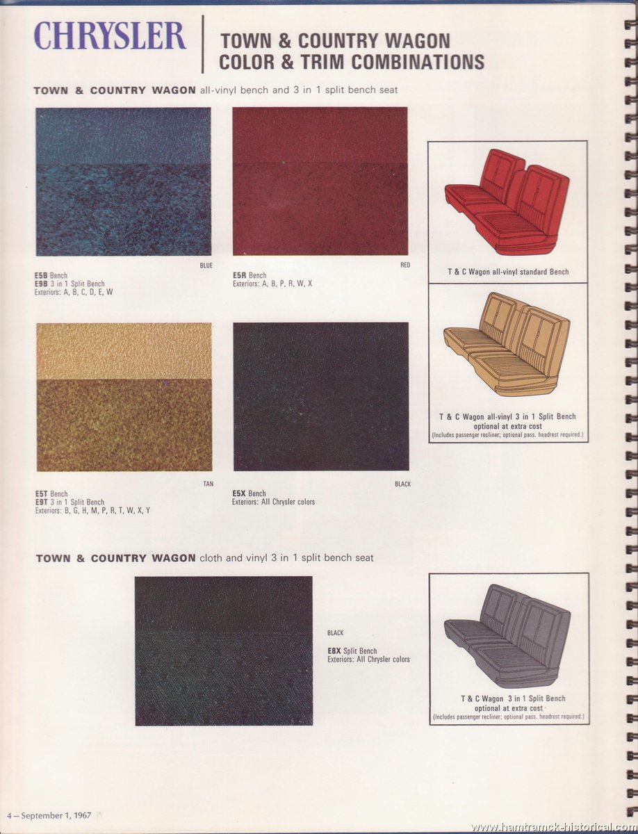 The 1970 Hamtramck Registry - 1968 Chrysler Color & Trim Book